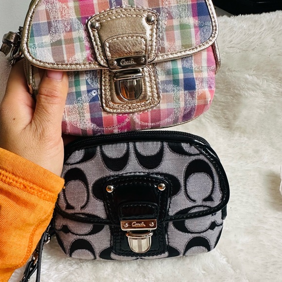 Coach | Bags | Coach Multicolor Plaid And Black Monogram Bags | Poshmark